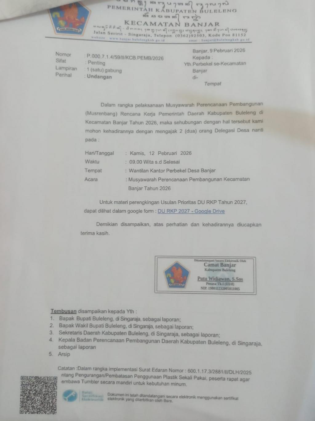 MUSRENBANGCAM - Website Desa Kaliasem